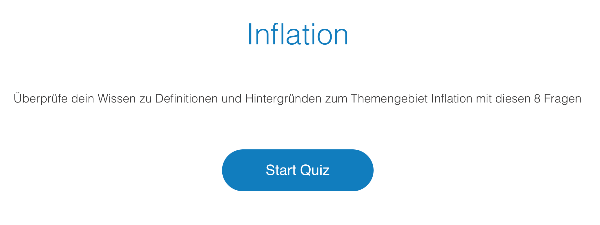 Quiz Grundlagen Inflation - Think About